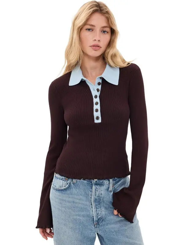 Joe's Jeans The Riley Polo Sweater - Espresso