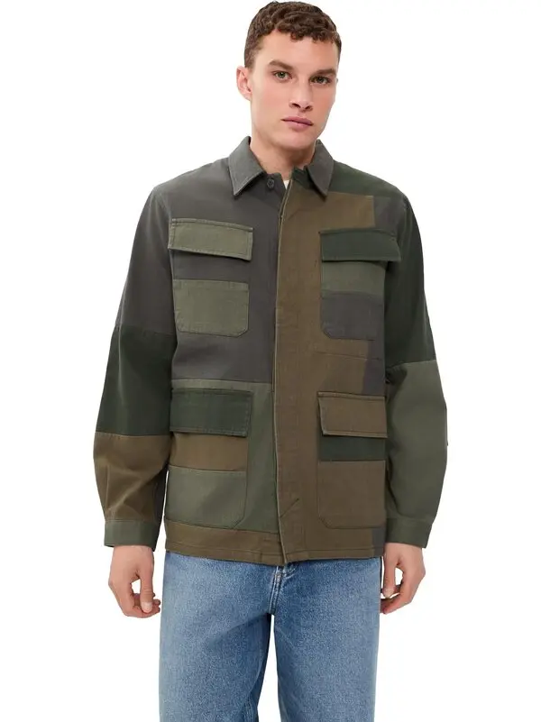 Universal Works Patchwork Twill Fatigue Jacket - Olive