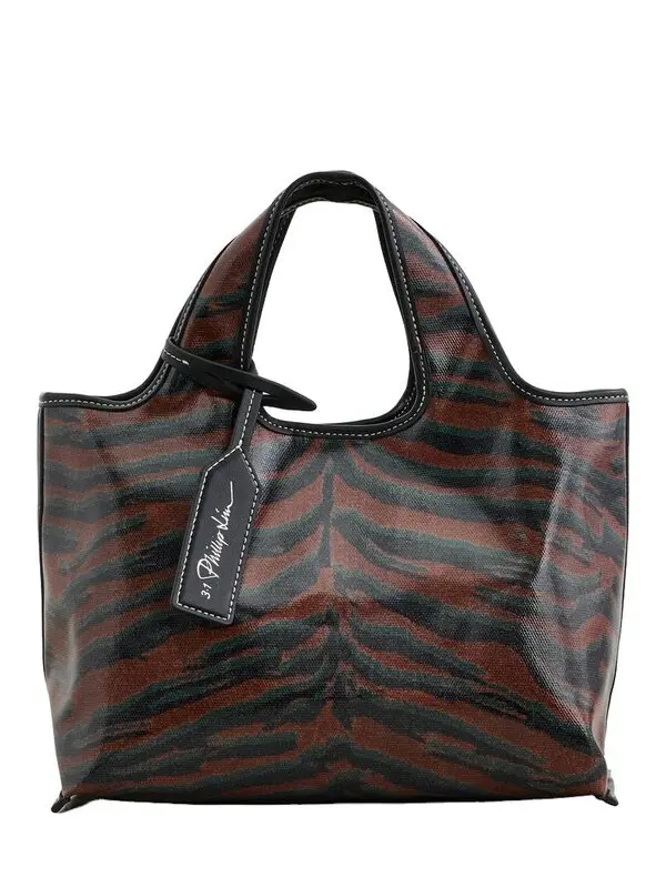 3.1 Phillip Lim Tiger Print Canvas Mini Market Tote - Sierra Multi
