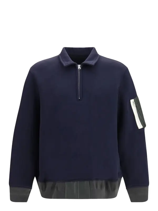 Sacai Half-zip Polo Shirt - Blue