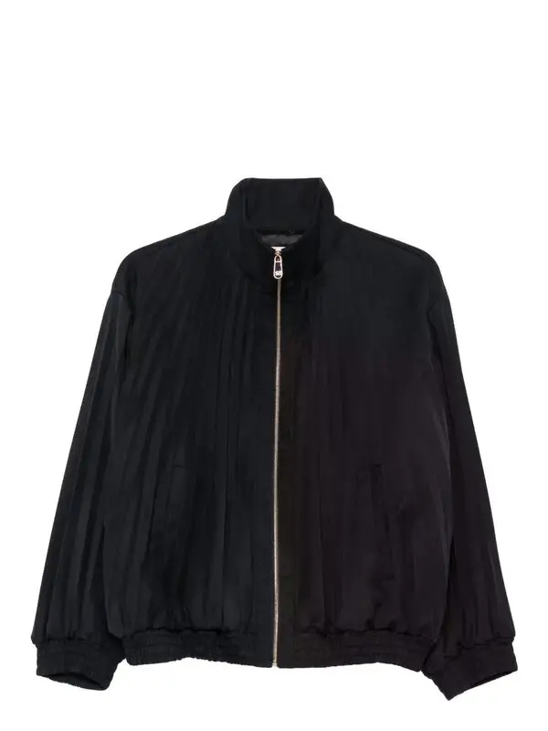 Sandro Plissé-effect Zip-up Bomber Jacket - Blue