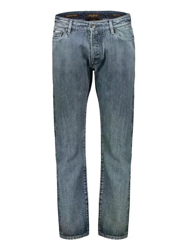 MOORER Pavel 10 Faded Straight-leg Jeans - Blue