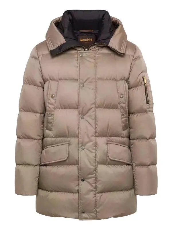 MOORER Hooded Padded Coat - Neutrals