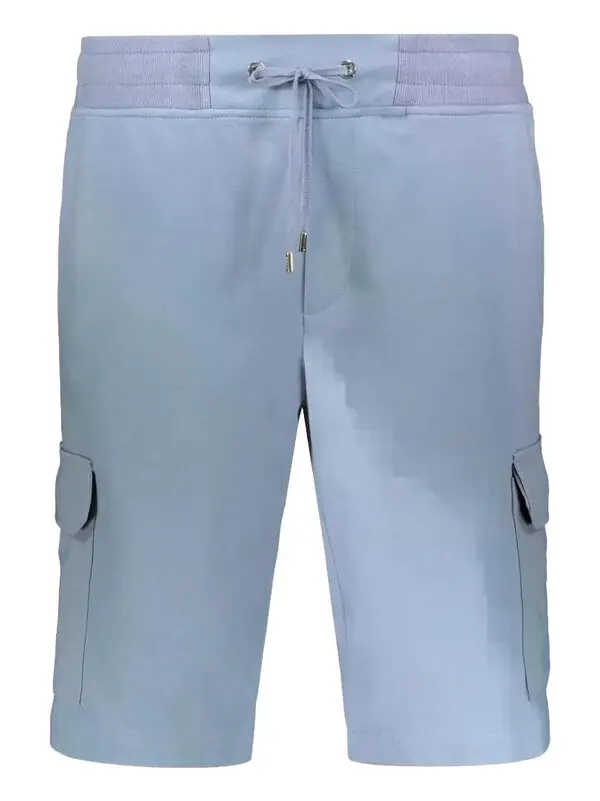 MOORER Cargo Shorts With Drawstring Waist - Blue
