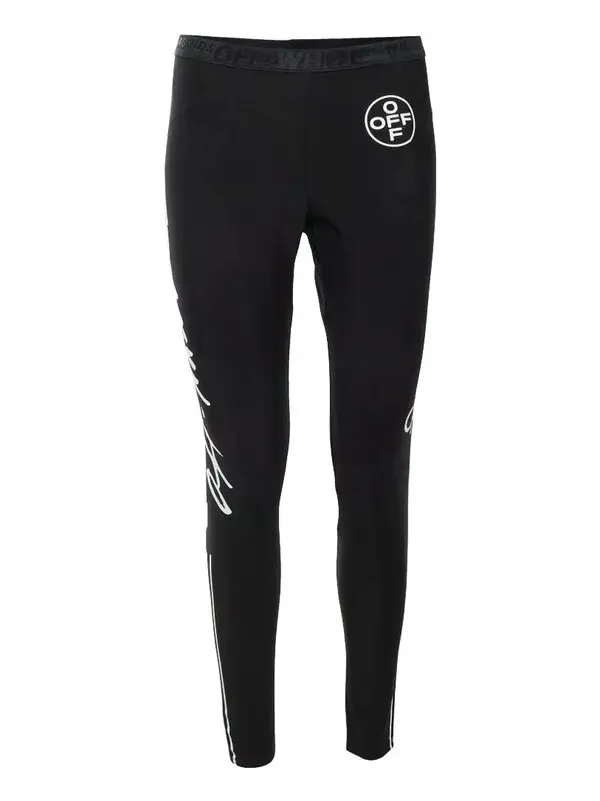 Off-White Diagonal Logo-print Leggings - Black
