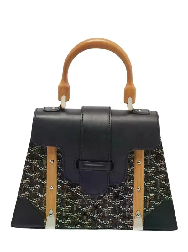 Goyard Saigon Tote Bag With Wooden Top Handle - Black