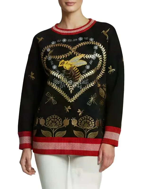 Gucci Embroidered Graphic Print Sweatshirt - Black