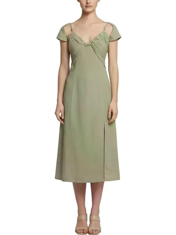 Jacquemus L'amour Tovallo Ruched Midi Dress - Green