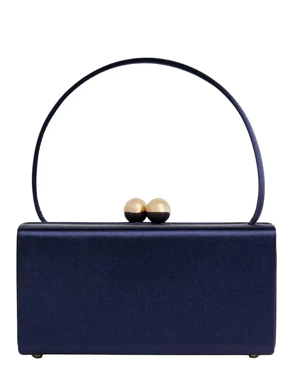 Carolina Herrera Satin Mimi Top-handle Bag - Navy
