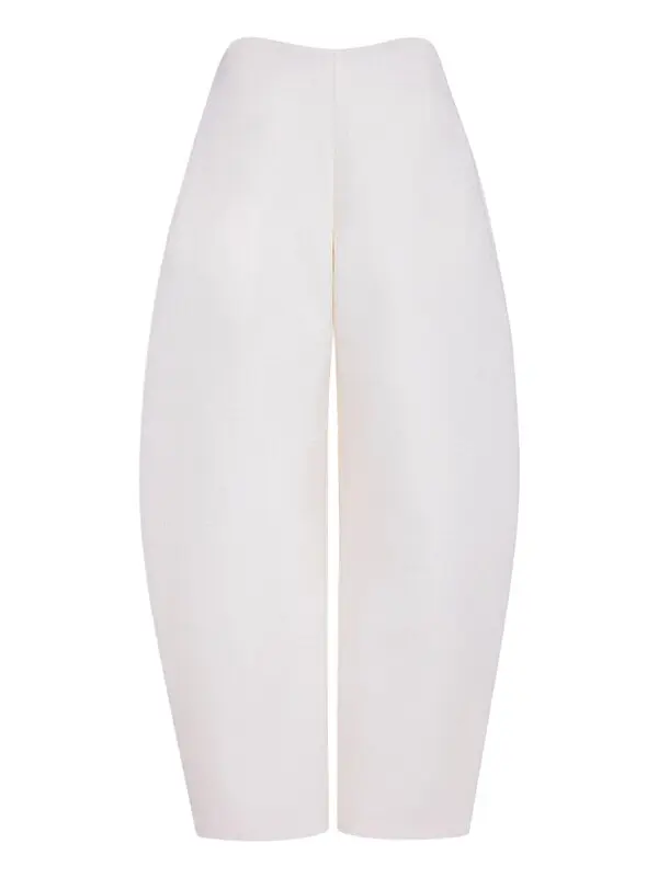 Alaïa Wool Crepe Sculpted Trousers - Ivory