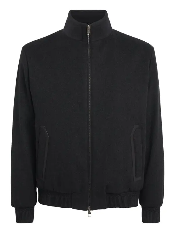 BRETT JOHNSON Cashmere Blouson Jacket - Black