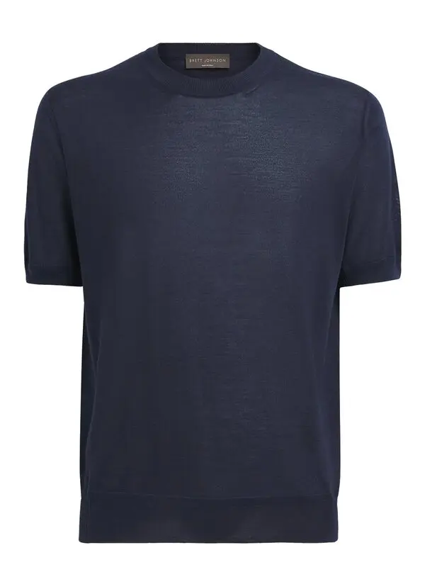 BRETT JOHNSON Cashmere-silk T-shirt - Navy