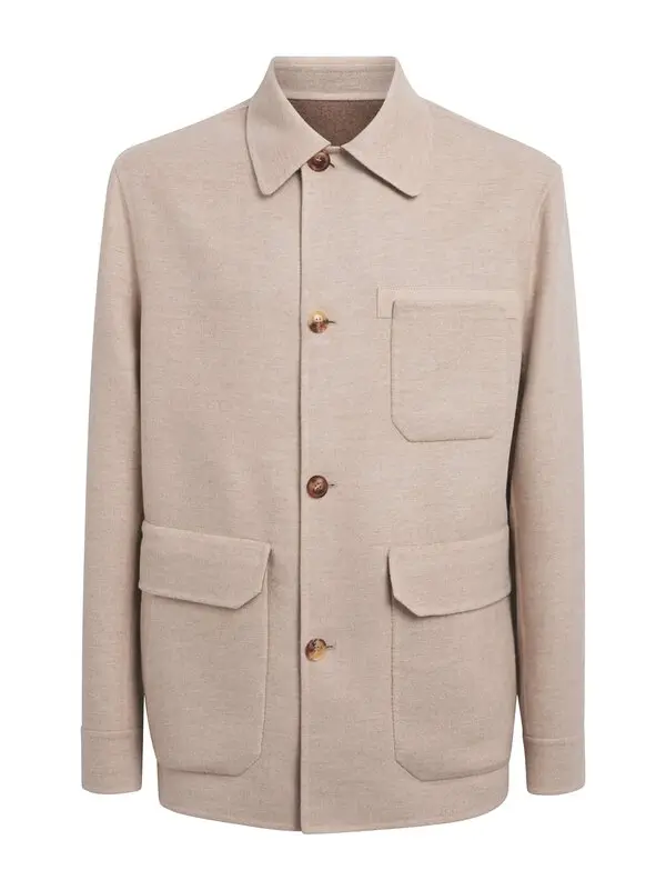 BRETT JOHNSON Cashmere Double-chore Shacket - Beige