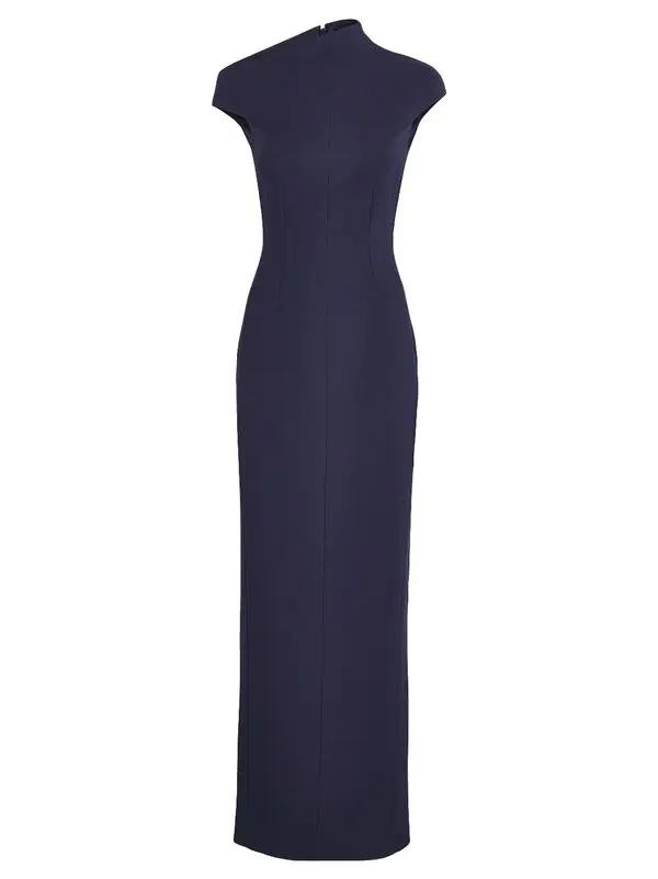 Solace London One-shoulder Arion Gown - Navy
