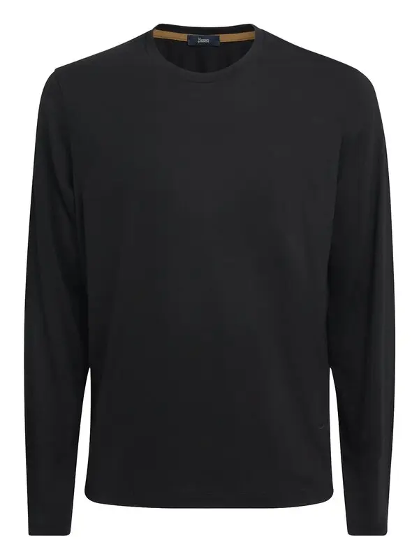 Herno Wool Logo Long-sleeve T-shirt - Black