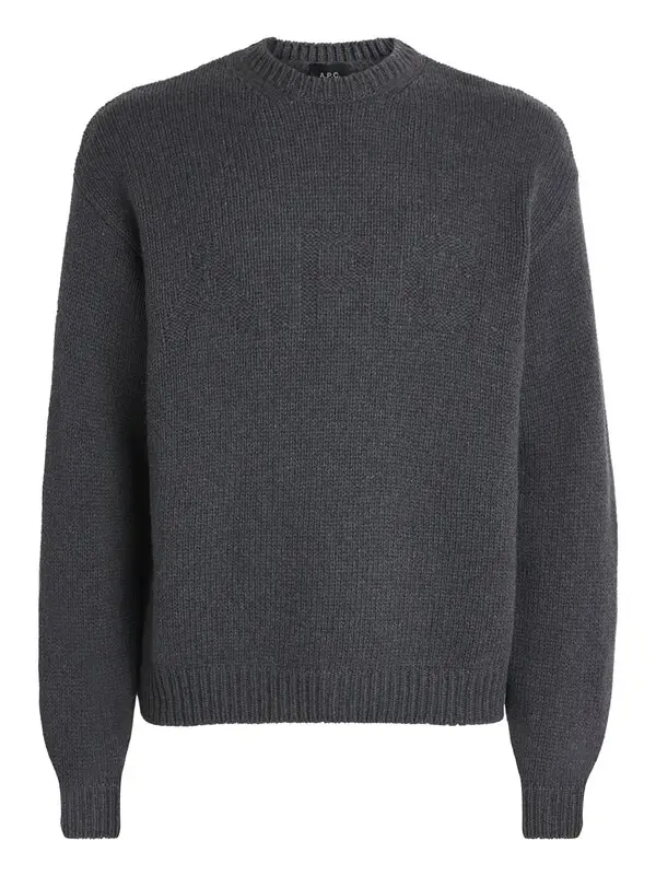A.p.c. George" Logo Crewneck Wool Sweater - Black