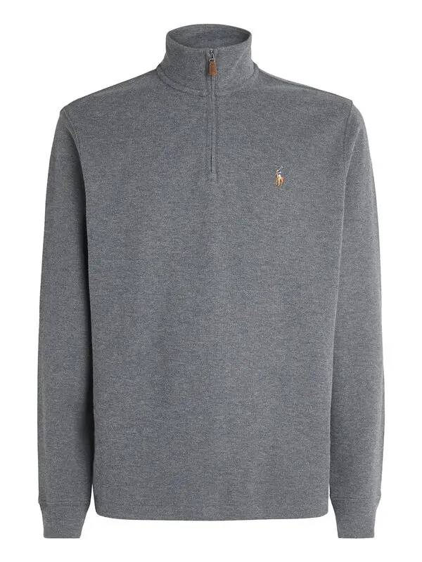 Polo Ralph Lauren Estate-rib Quarter-zip Sweater - Grey