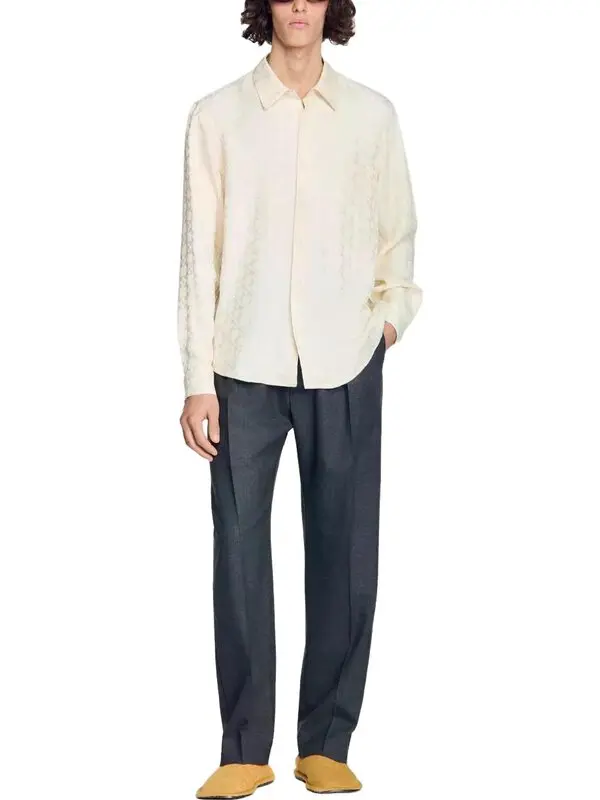 Sandro Square Cross Loose-fit Shirt - Neutrals
