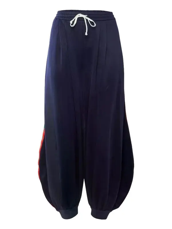 Gucci Navy Web Stripes Balloon-leg Trousers - Blue