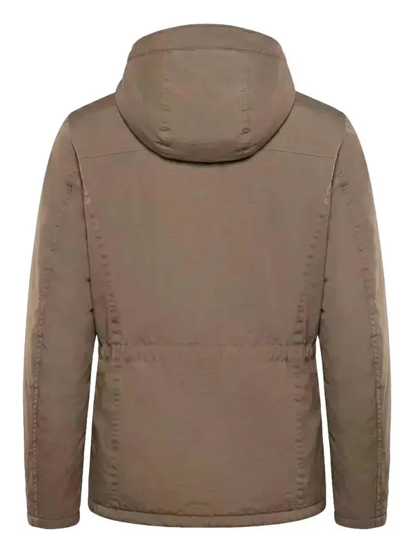 MOORER Armin Hooded Military Jacket - Brown