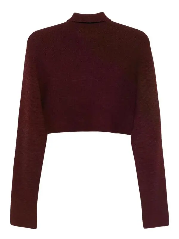 Christian Wijnants Mock Neck Cropped Sweater - Red