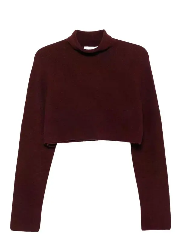 Christian Wijnants Mock Neck Cropped Sweater - Red