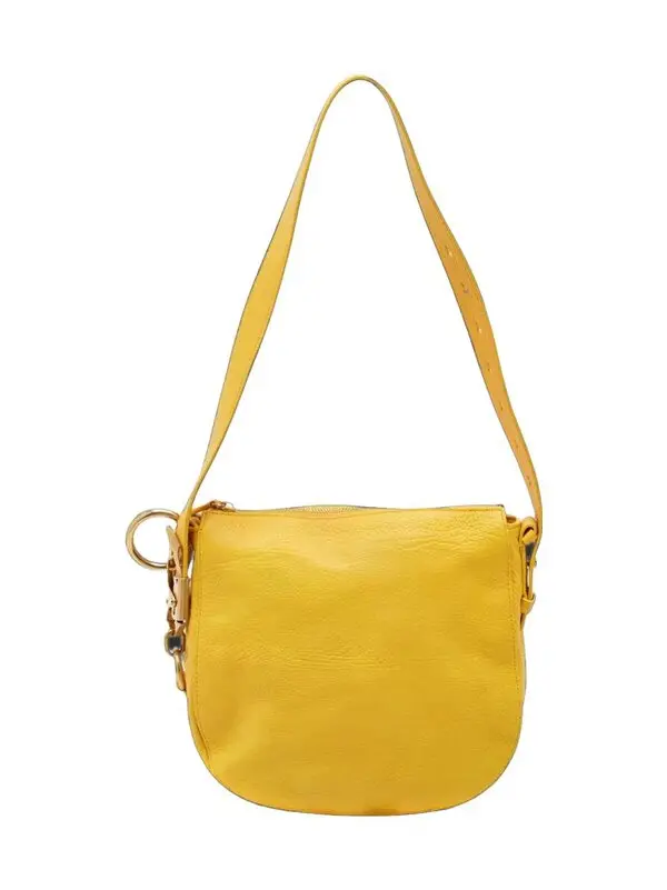 Burberry Small Leather Shoulder Bag With Knight Hardware - Yellow