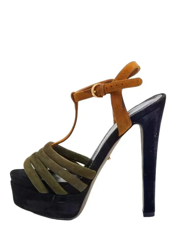 SERGIO ROSSI T-strap Platform Stiletto Sandals - Black