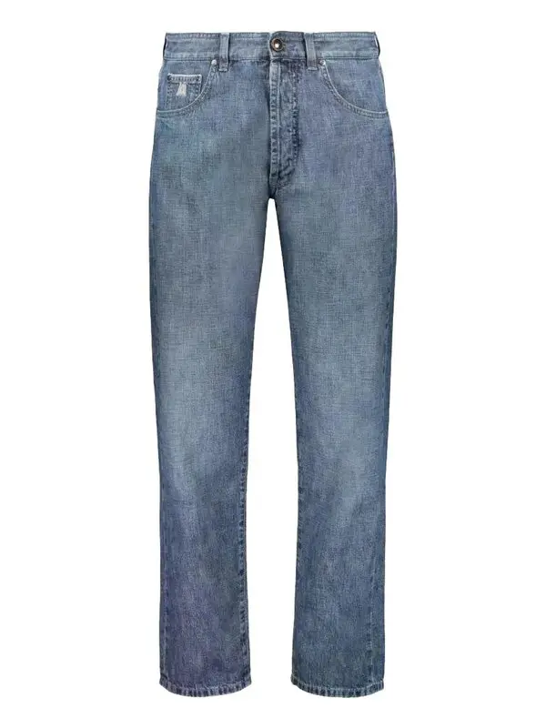 MOORER Bandini Five-pocket Straight-leg Jeans - Blue