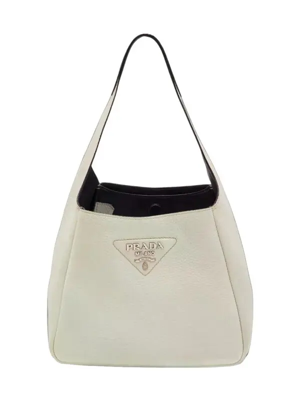 Prada Small Dynamique Triangle Logo Tote Bag - Neutrals
