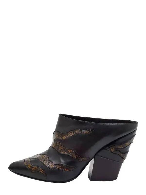 LOUIS VUITTON Monogram Canvas Pointed-toe Mules - Black