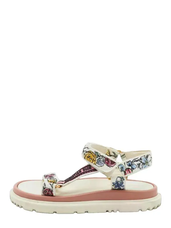 Dior Florilegio Embroidery Sandals - Neutrals