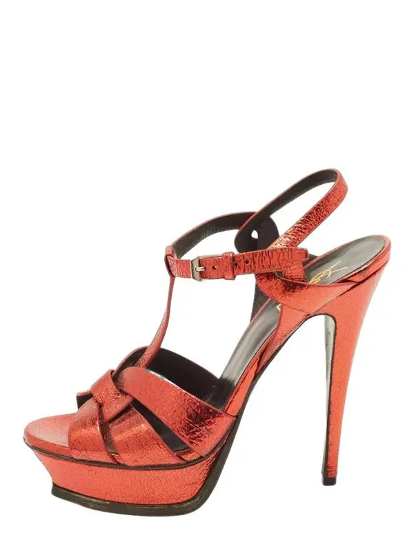 Saint Laurent Tribute Platform Sandals - Red
