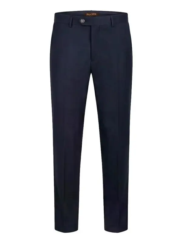 MOORER Straight-cut Wool Trousers - Blue