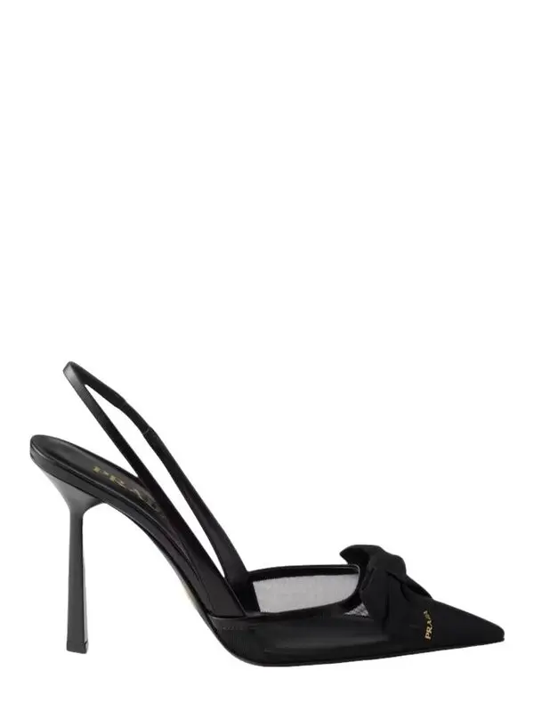 Prada Mesh Fabric Slingback Pumps - Black
