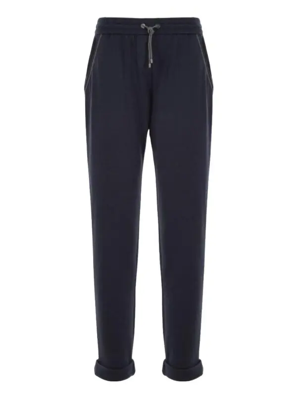 Brunello Cucinelli Drawstring Tapered Sweatpants With Embellished Pockets - Black
