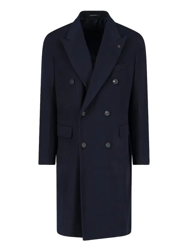 Tagliatore Peak-lapels Double-breasted Coat - Black
