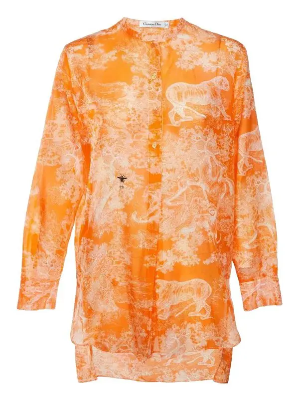 Dior Toile De Jouy Print Tunic - Orange
