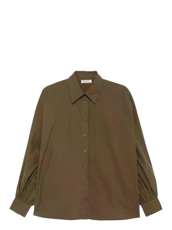 SOSUE Antonia Puff-sleeve Shirt - Green