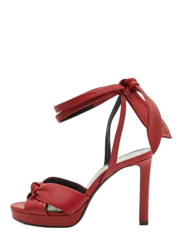 Saint Laurent Bianca Knotted Platform Sandals - Red