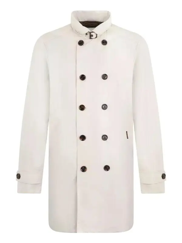 MOORER Double-breasted Trench Coat - White