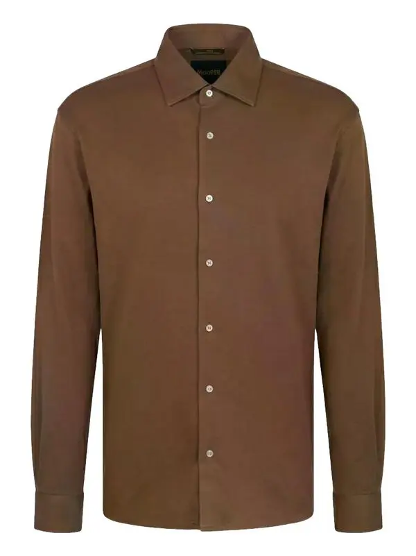 MOORER Montalcino Button-up Long-sleeved Shirt - Brown
