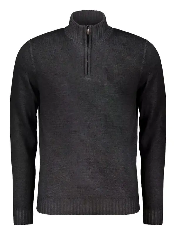 MOORER Terni Quarter-zip Sweater - Grey