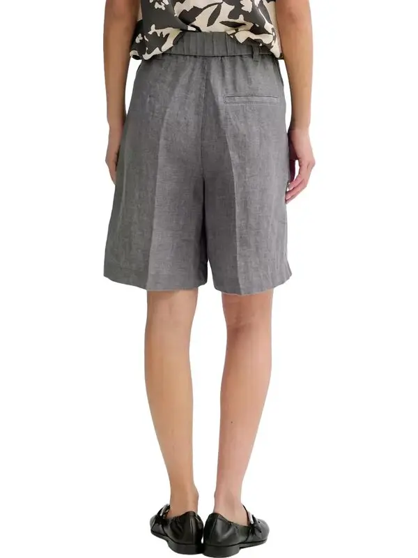 Marc O'polo Belted Pleated Shorts - Grey