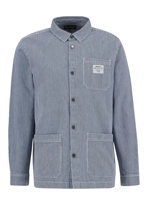 Barbour Tindale Striped Overshirt - Bleached Blue