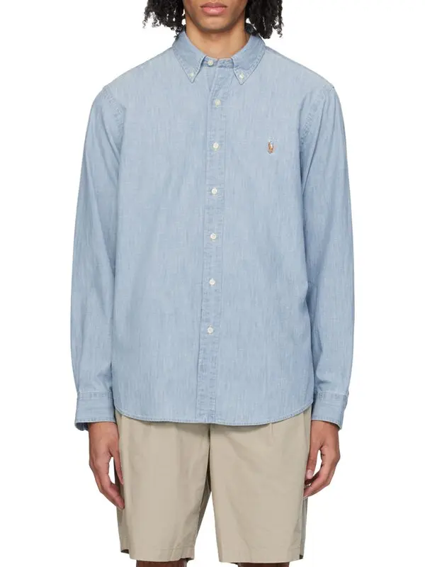 Polo Ralph Lauren Logo Embroidered Denim Shirt - Blue