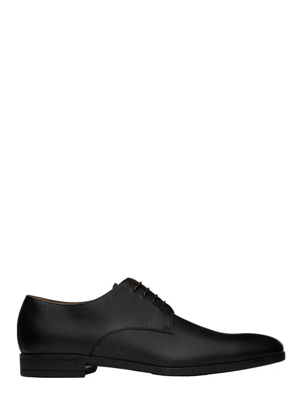 Hugo Boss Textured Leather Derby Shoes - Black