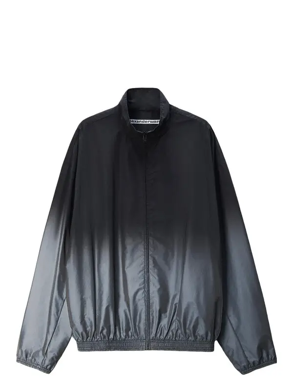 Alexander Wang Reflective Gradient Track Jacket - Silver/black