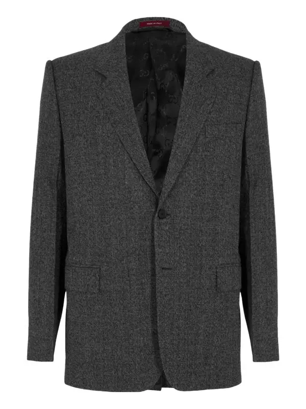 Gucci Check Single-breasted Blazer - Black