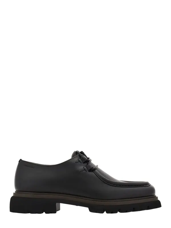 FERRAGAMO Calfskin Lace-up Shoes - Black